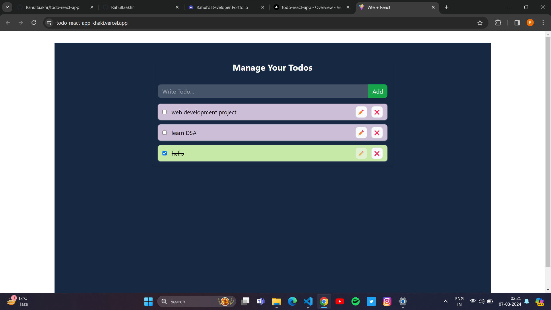Rahul's Developer Portfolio